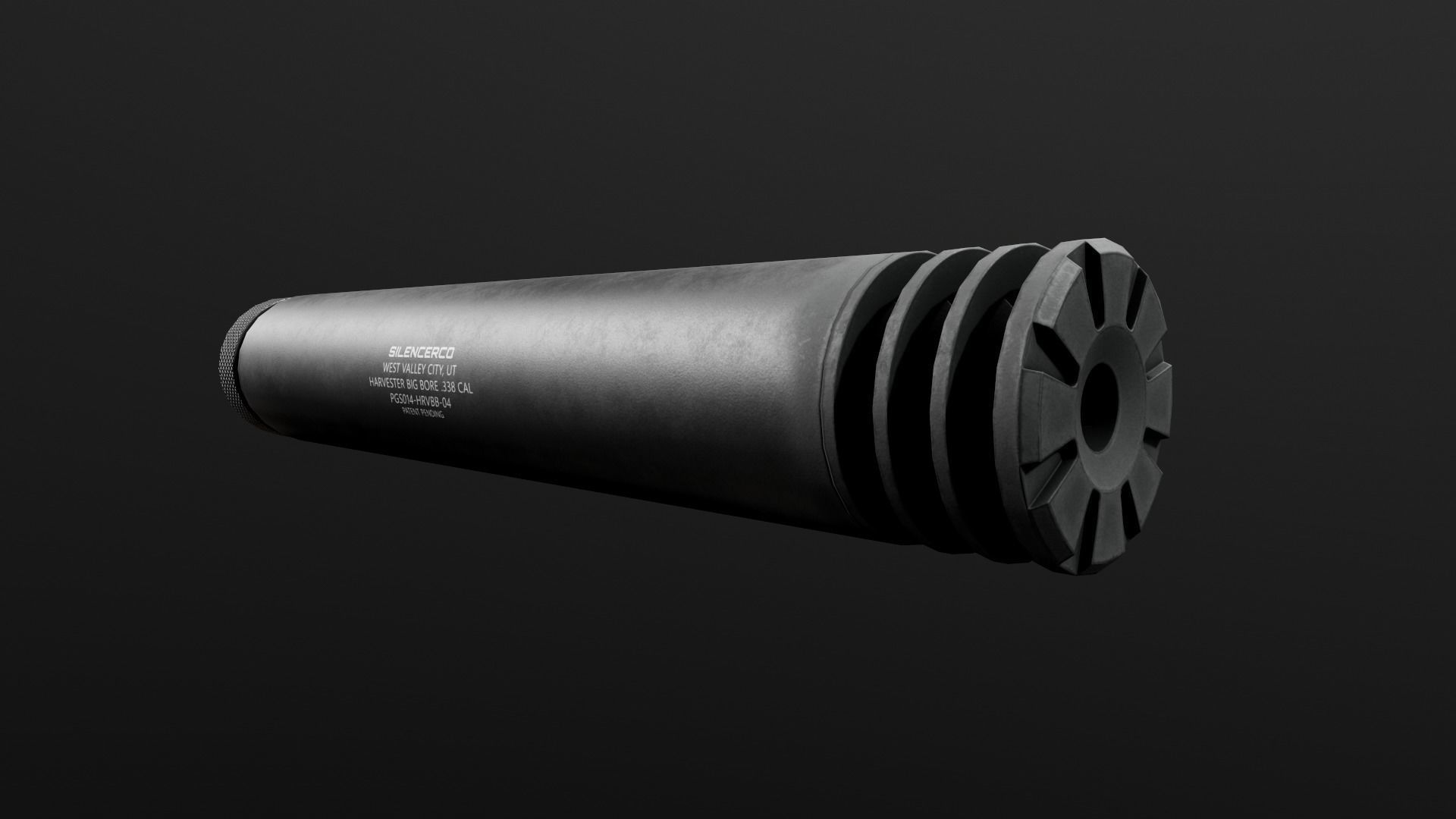 3D model SilencerCo Harvester 338 Suppressor and ASR Muzzle Brake VR ...
