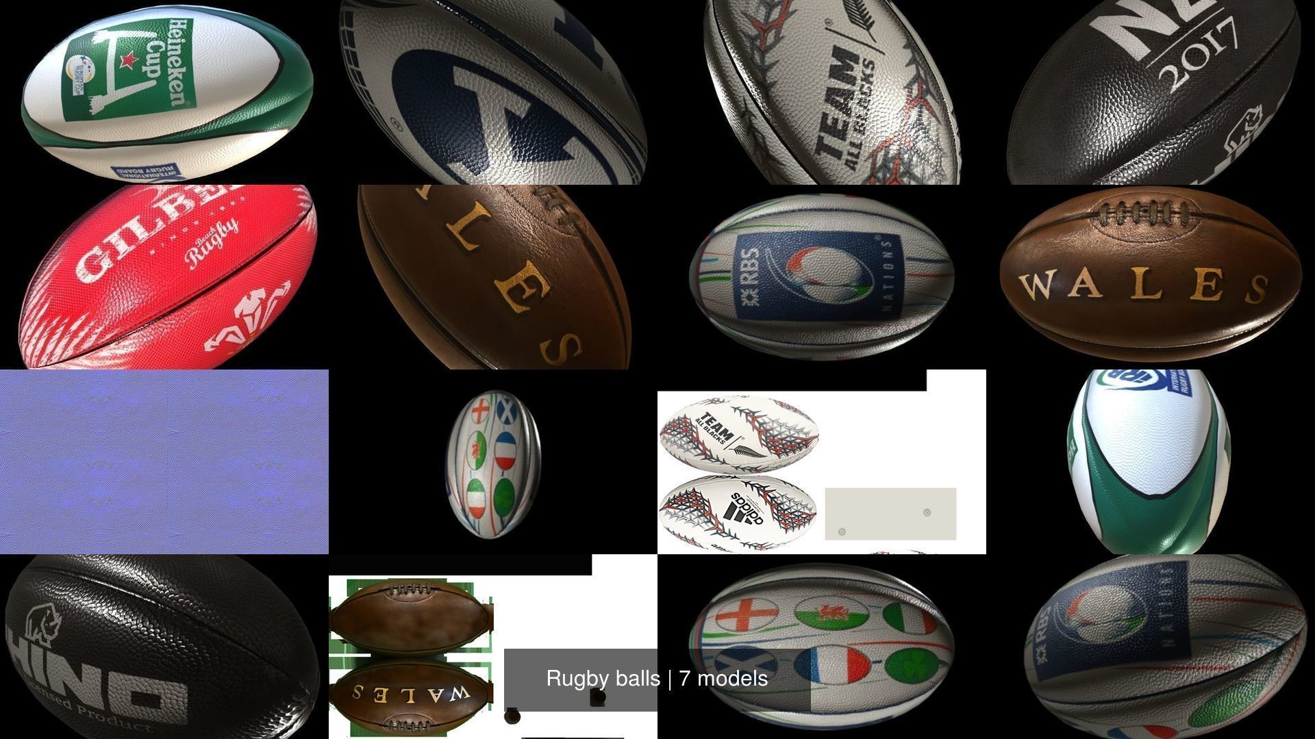 3D Rugby balls | CGTrader
