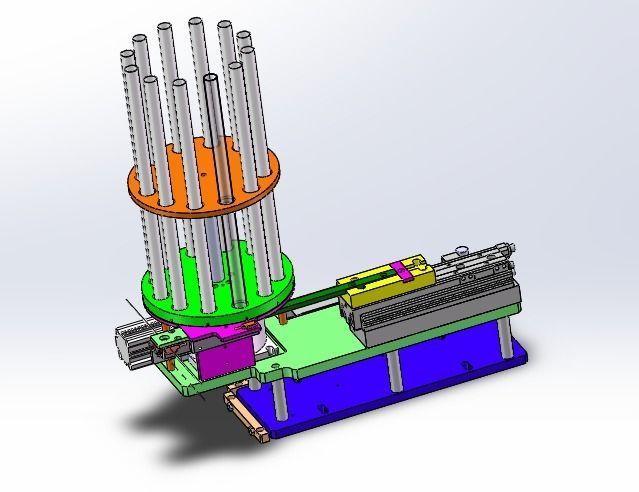 Pneumatic division rotary feeding mechanism 3D model animated | CGTrader