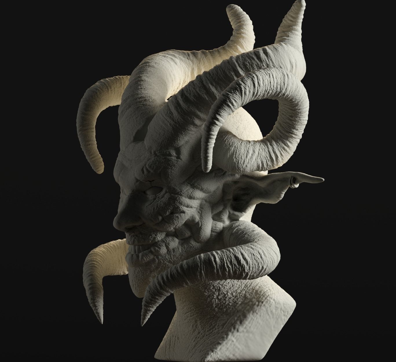 Devil statue of demon with horns 3D model 3D printable | CGTrader