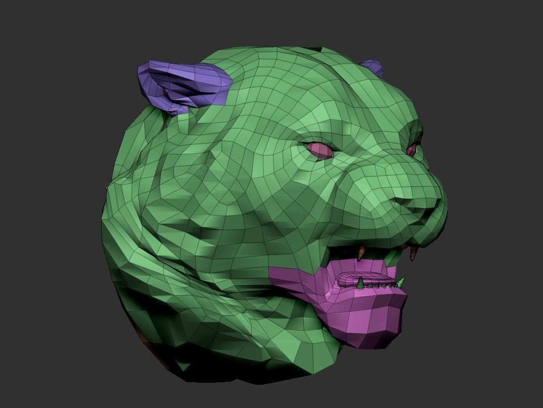 Angry Tiger head 3D model 3D printable | CGTrader