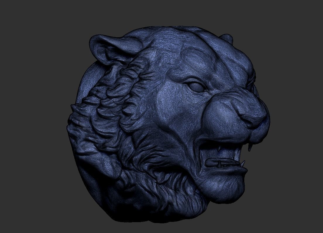 Angry Tiger head 3D model 3D printable | CGTrader