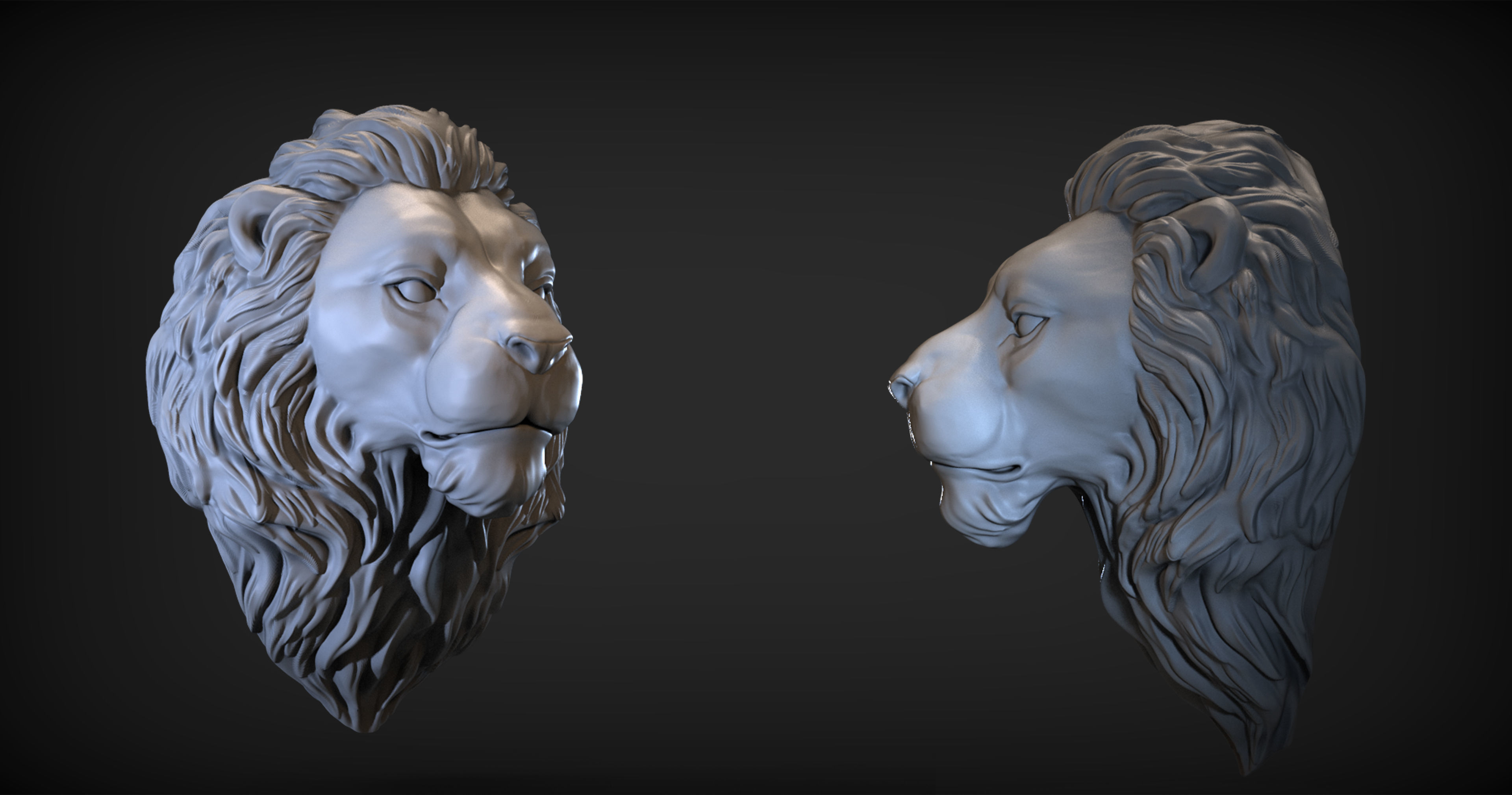 Lion Head 3D model 3D printable | CGTrader