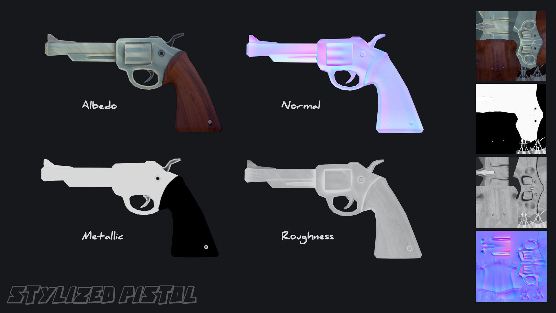 3D model Stylized Pistol - Game Asset VR / AR / low-poly | CGTrader