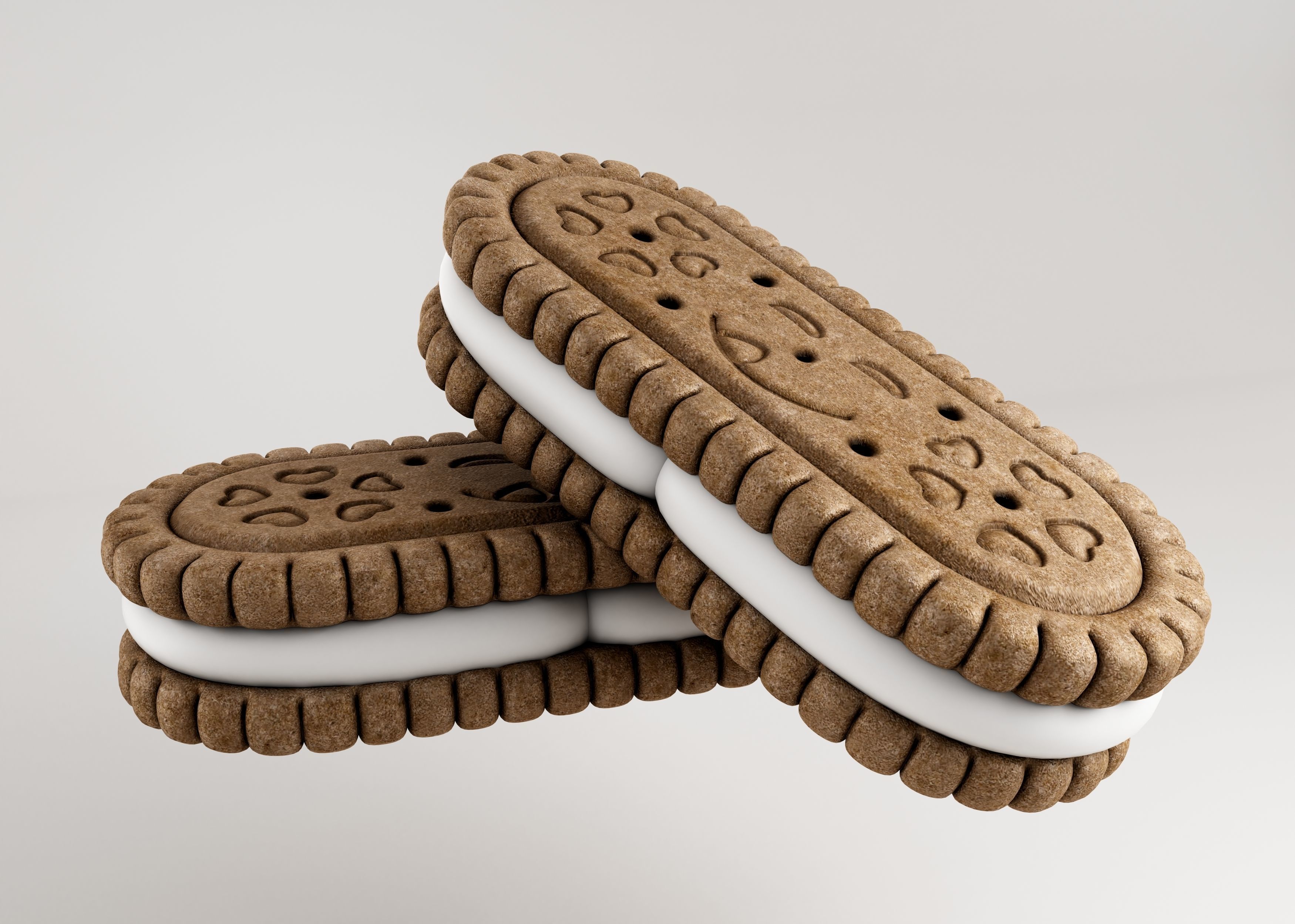 Biscuit realistic ice cream sandwiches 3D model | CGTrader