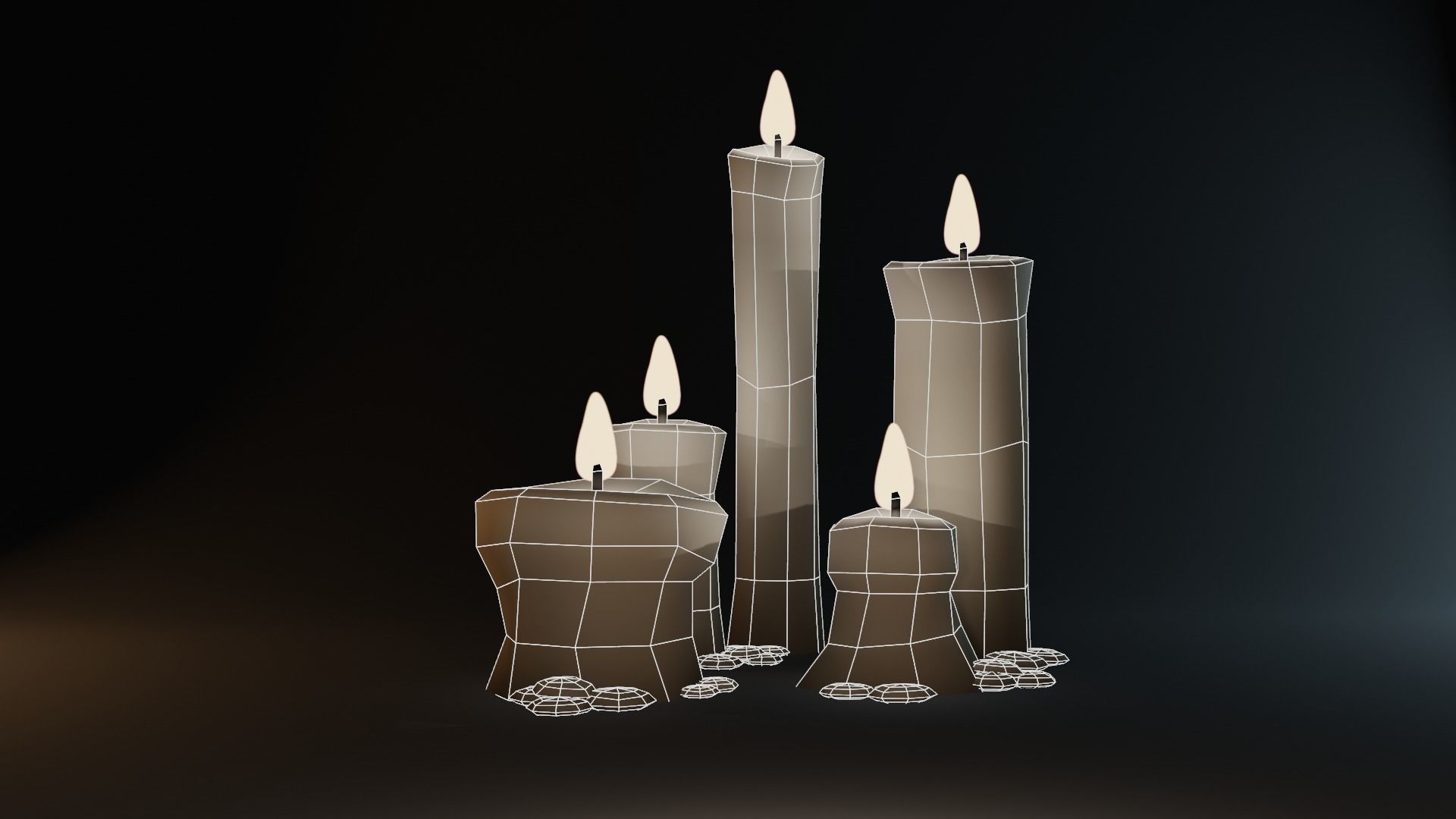 3D model Halloween Candles Low Poly VR / AR / low-poly | CGTrader