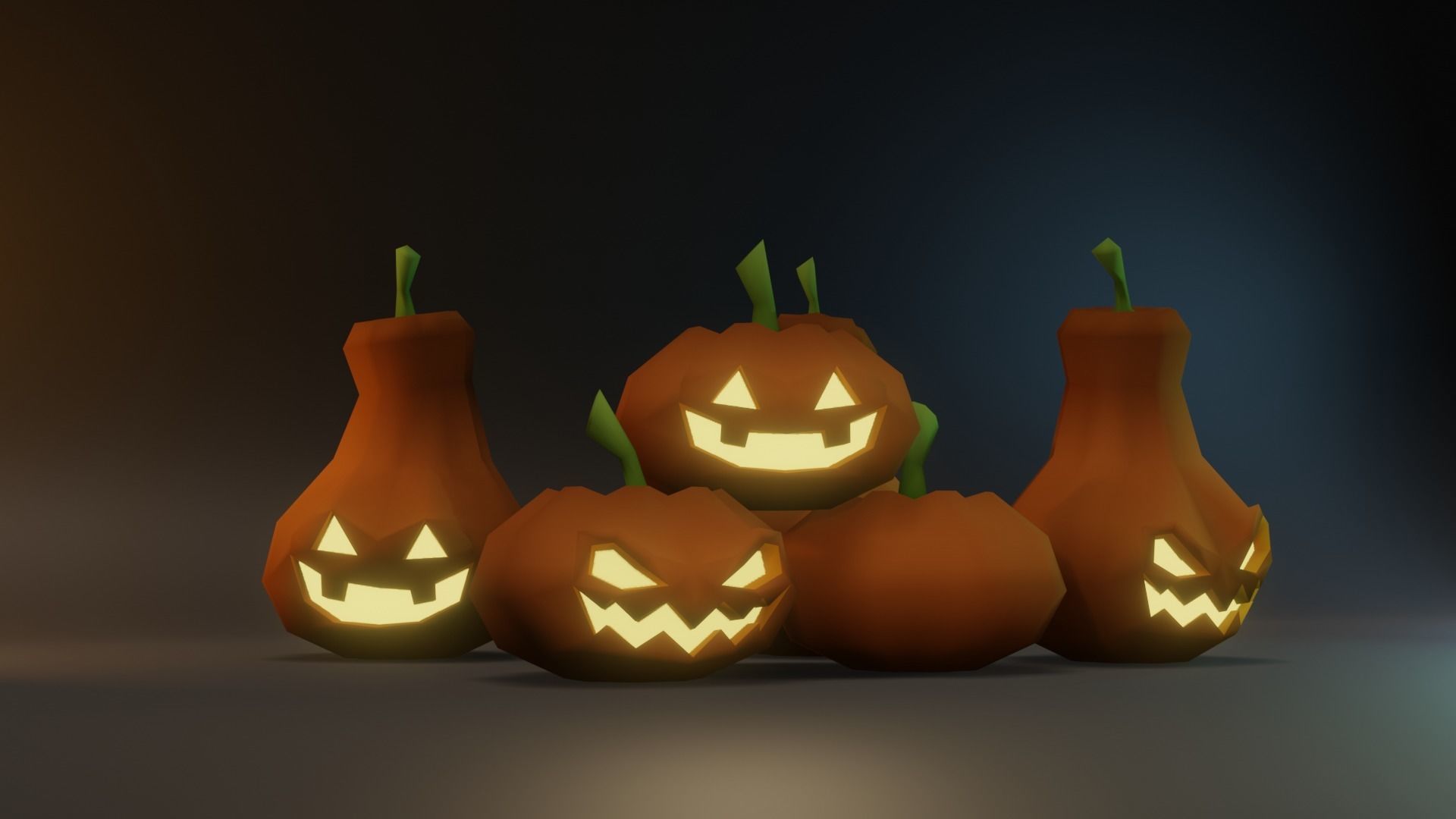 3D model Halloween Low Poly set VR / AR / low-poly | CGTrader