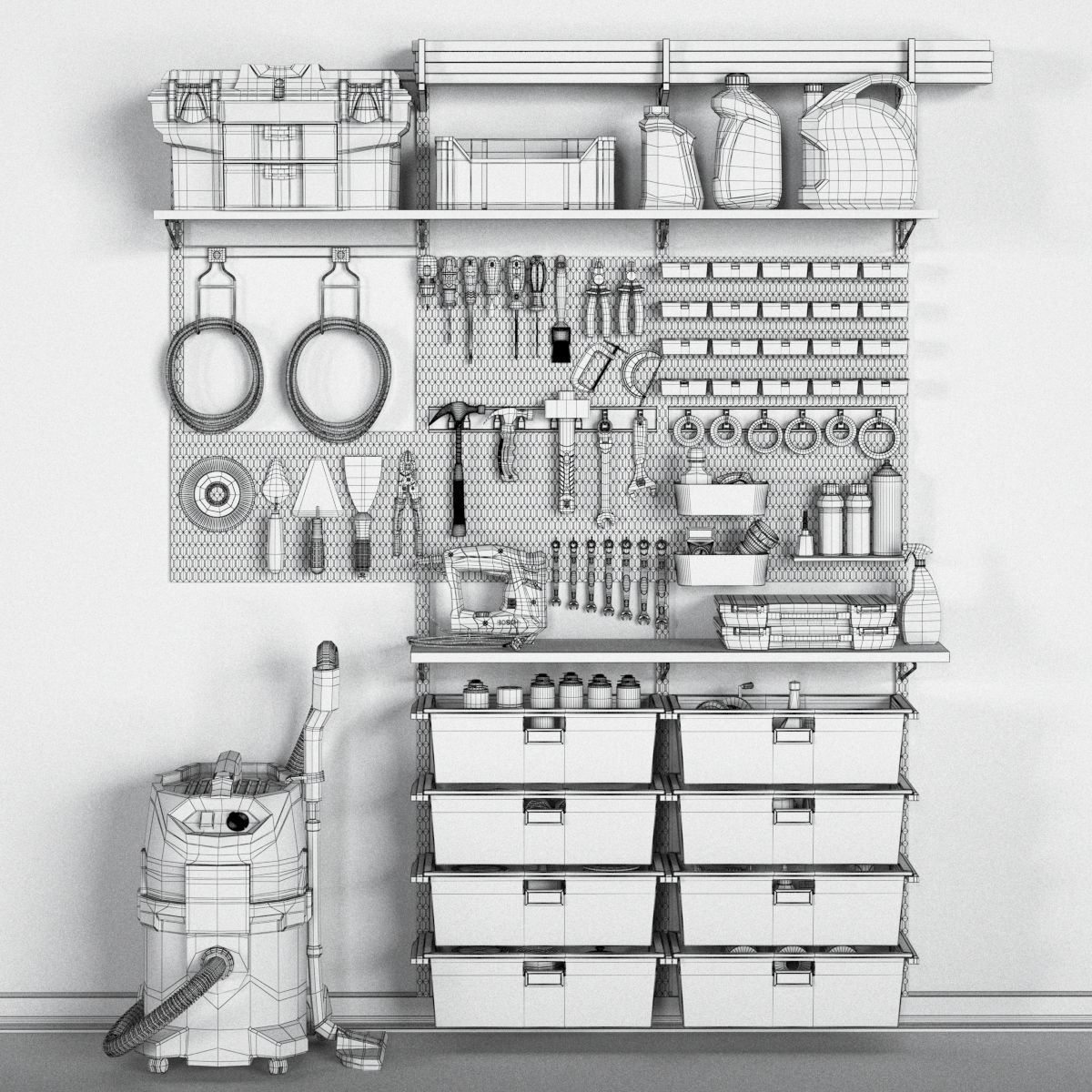 garage tools set 11 3D model | CGTrader