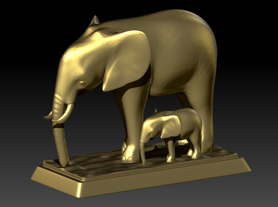 Elephants Model for 3D Printing 3D model 3D printable | CGTrader