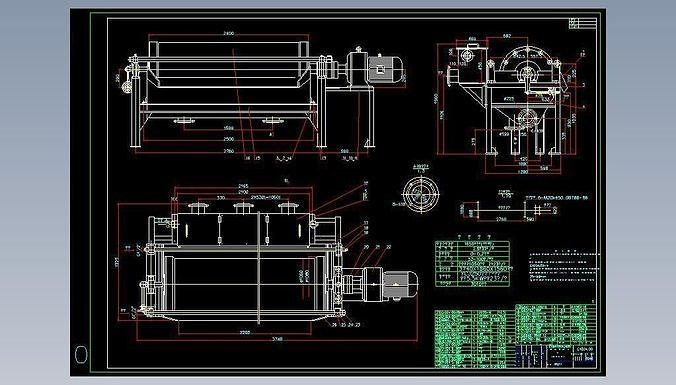 1000x2400 drum type magnetic separator complete set of drawings 3D ...
