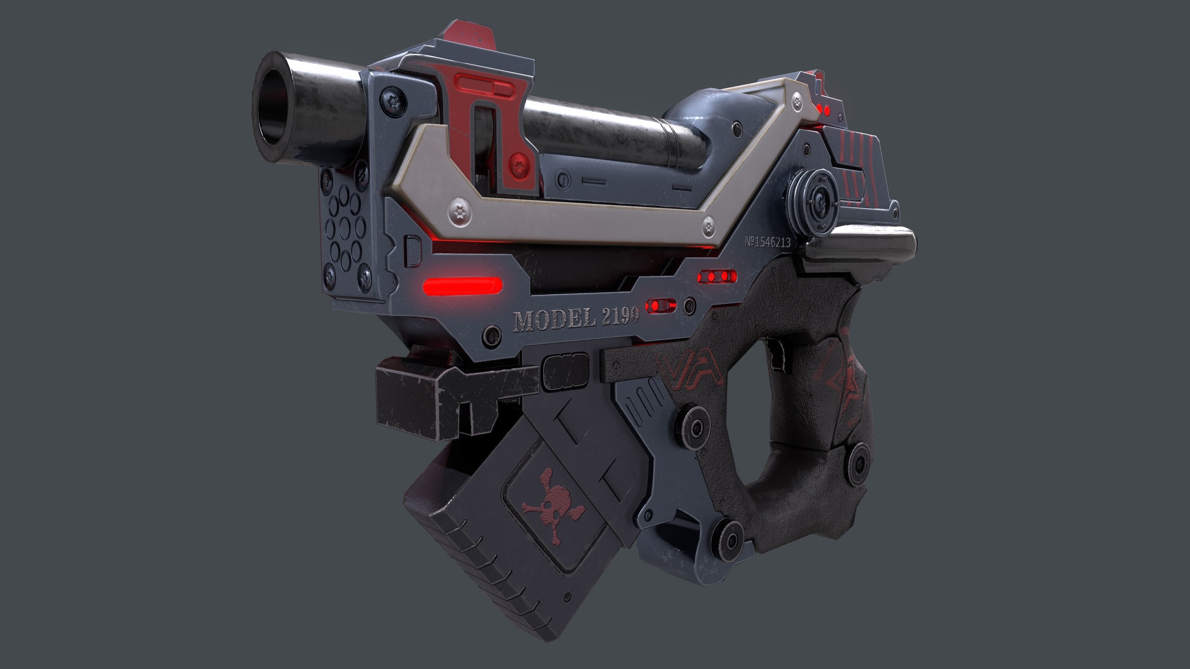 3D asset VR / AR ready PBR Sci-fi gun | CGTrader