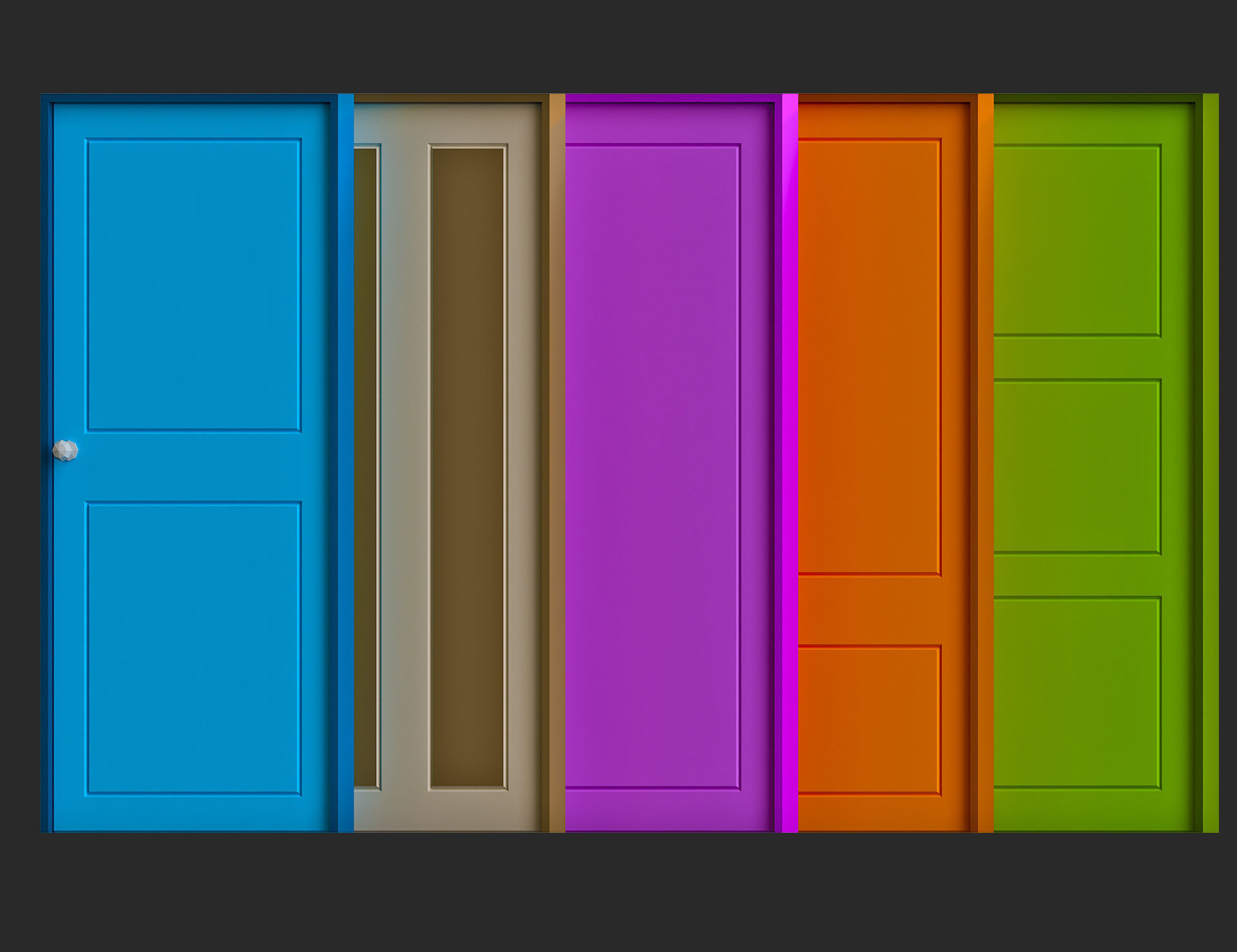 3D model low poly doors 3d model pack for game VR / AR / low-poly ...