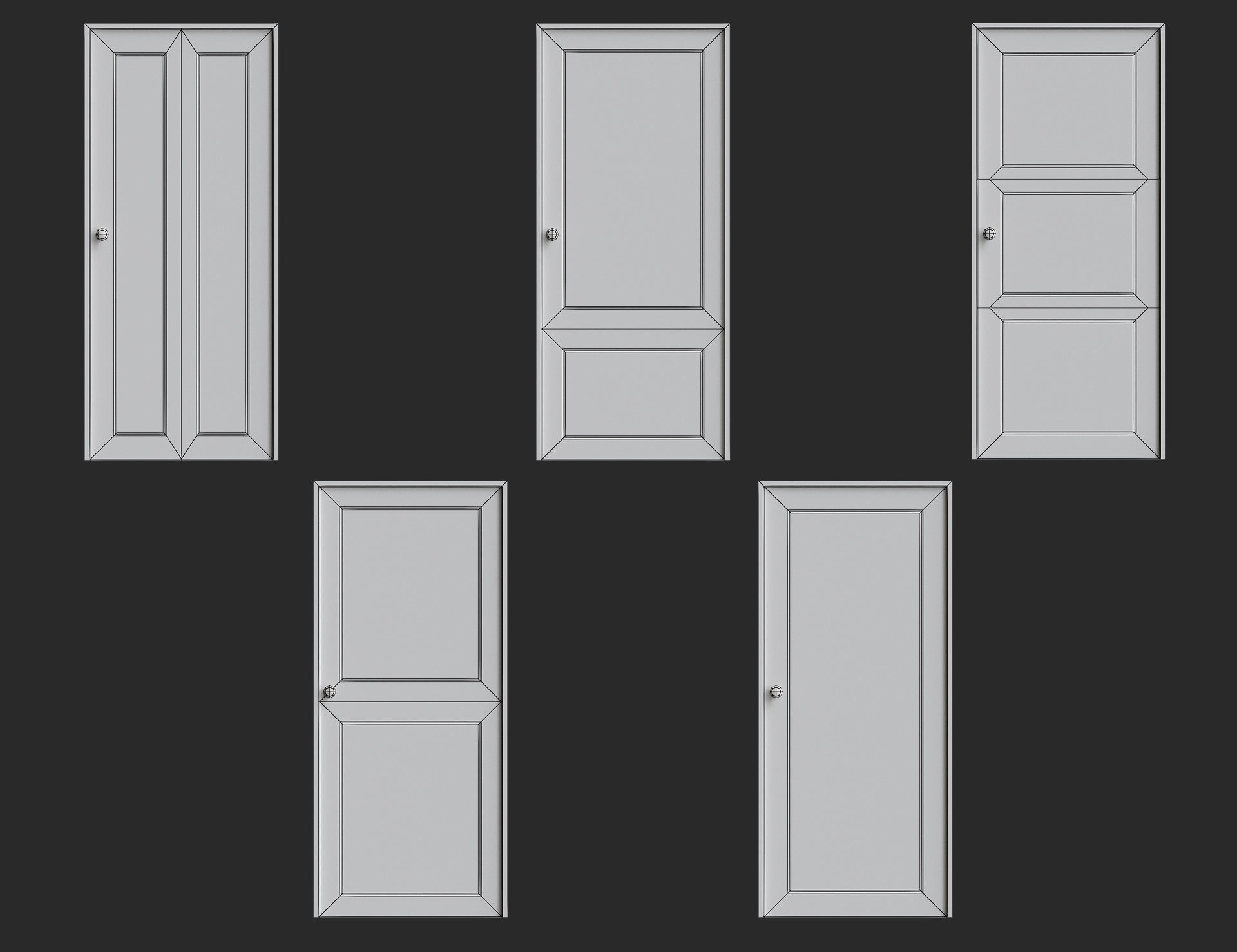 3D model low poly doors 3d model pack for game VR / AR / low-poly ...