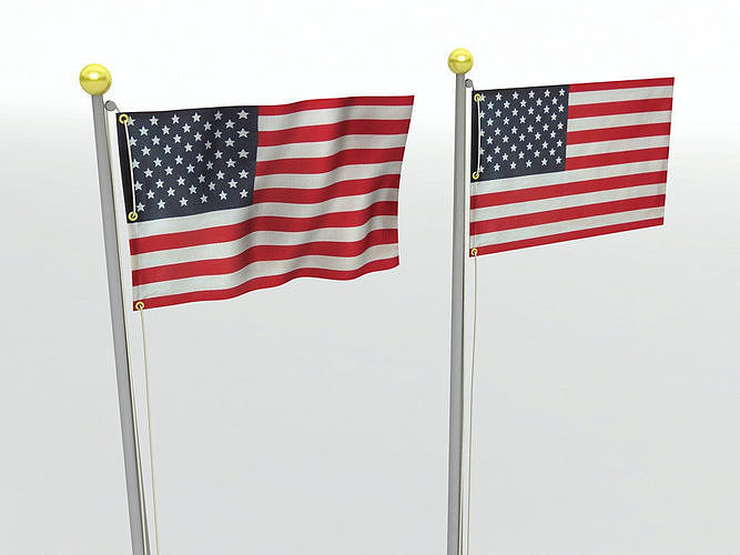 3D model American Flag Pole VR / AR / low-poly | CGTrader