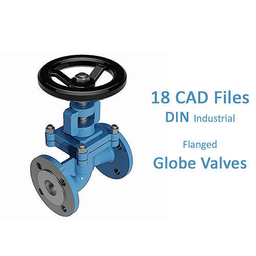 Bellow Sealed Globe Valves - DIN Flanged Ends - 3D model | CGTrader