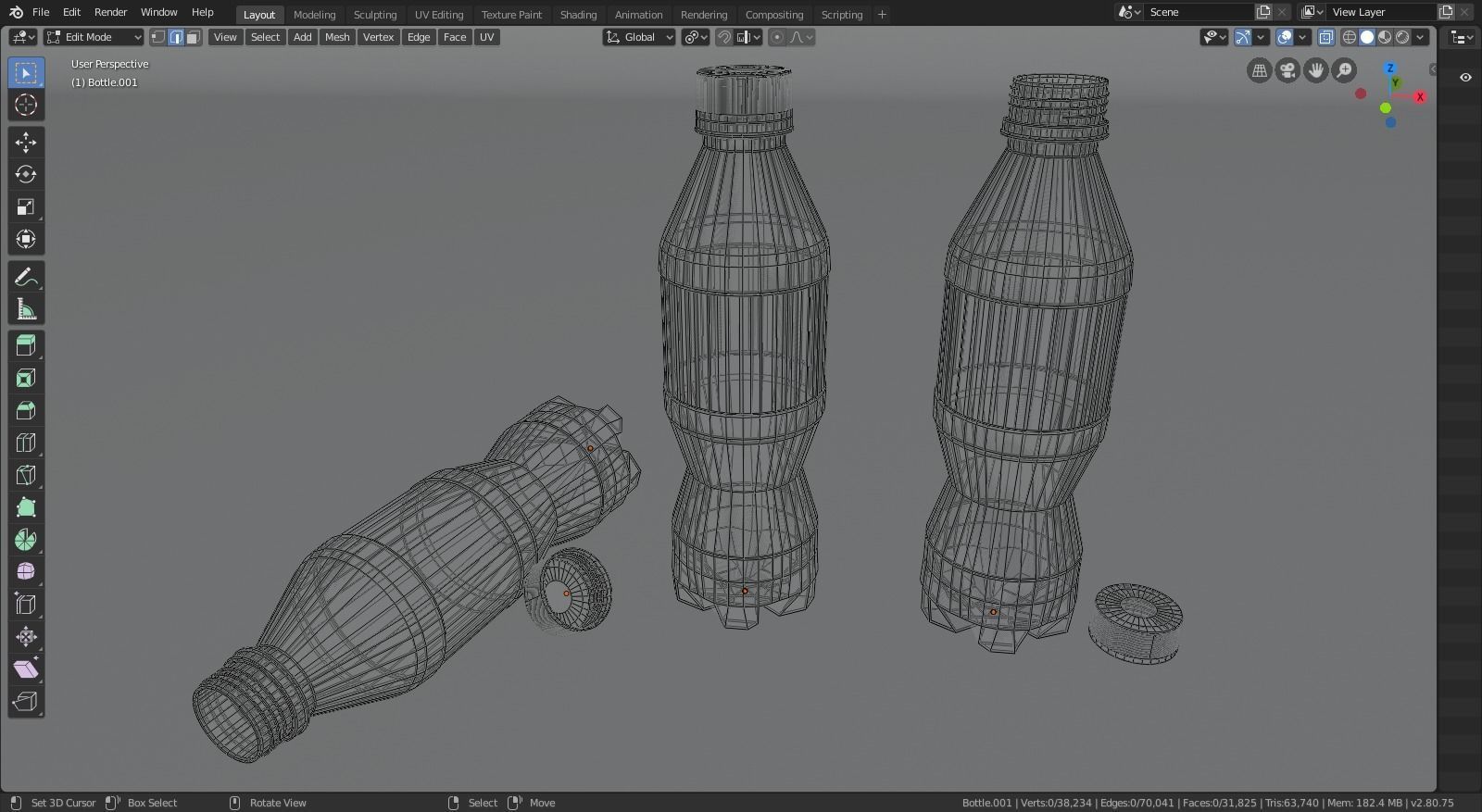 Plastic Bottle 3D Model - Low Poly free VR / AR / low-poly 3D model ...