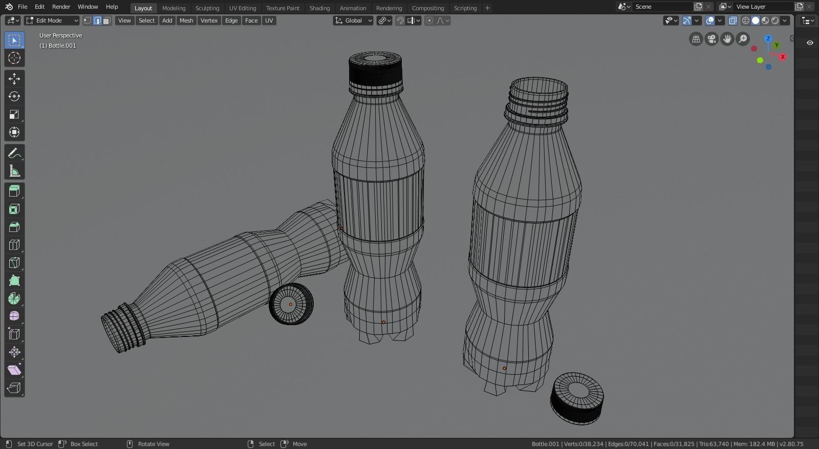 Plastic Bottle 3D Model - Low Poly free VR / AR / low-poly 3D model ...