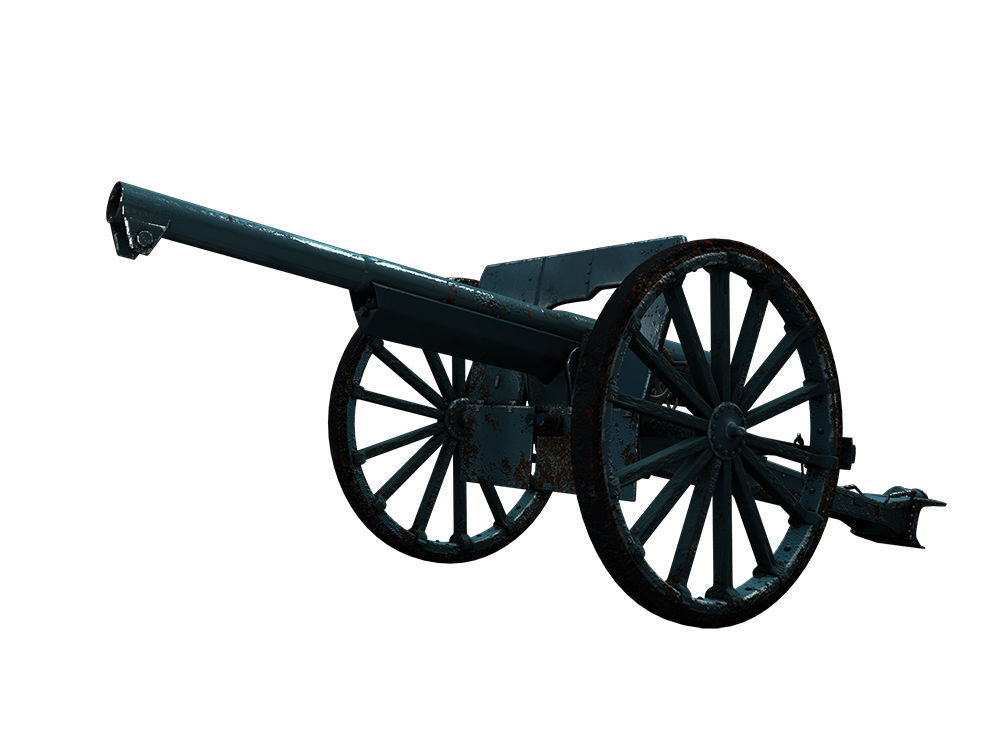 French Cannon based Canon de 75 mle 1897 3D model | CGTrader
