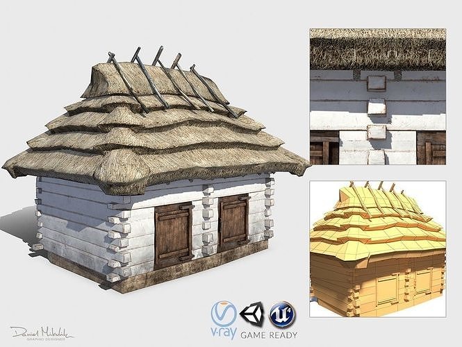 3D model Pigsty Building - Slav Architecture VR / AR / low-poly | CGTrader