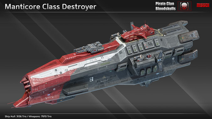 3D model Spaceship Manticore Destroyer VR / AR / low-poly | CGTrader