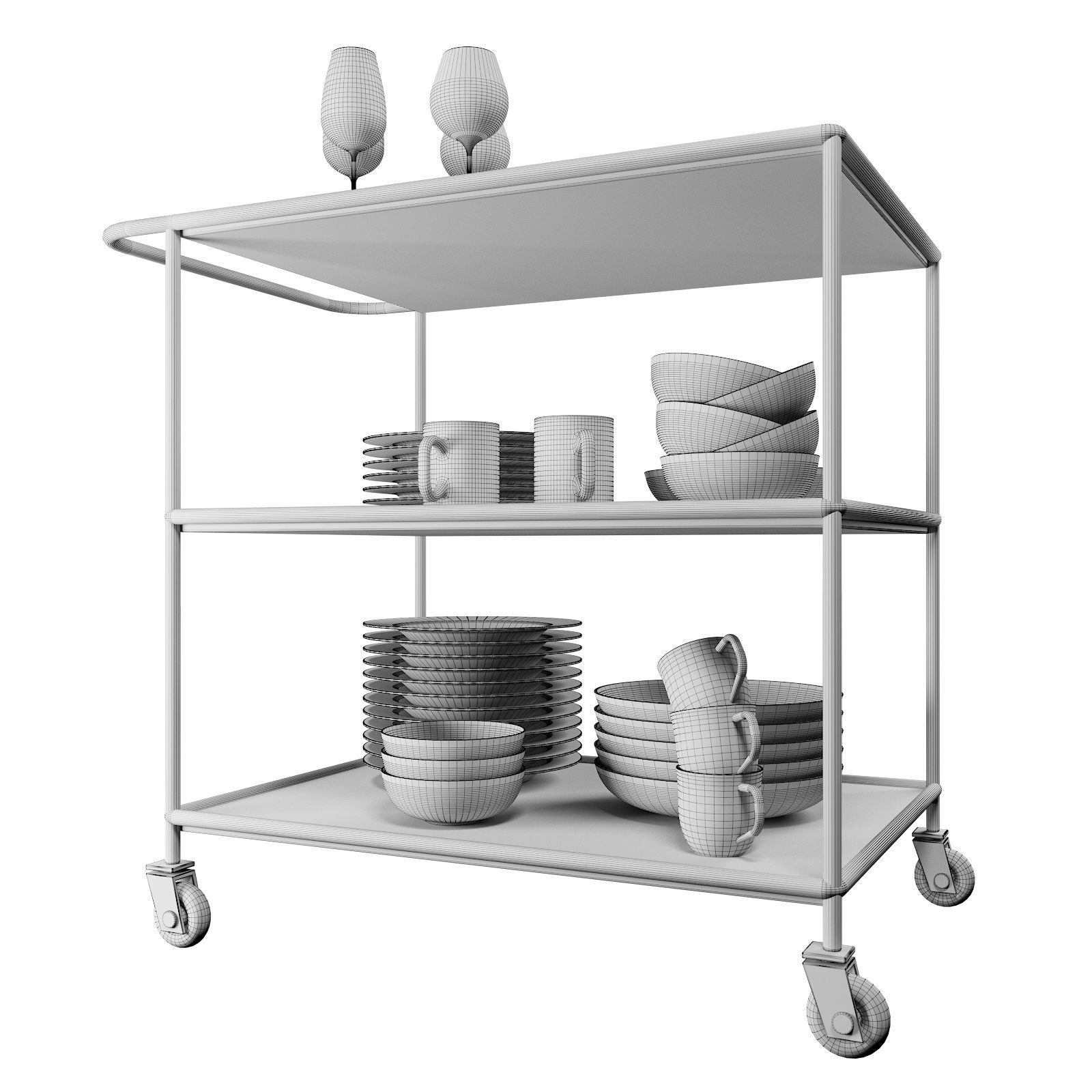 Table for dishes 3D model | CGTrader