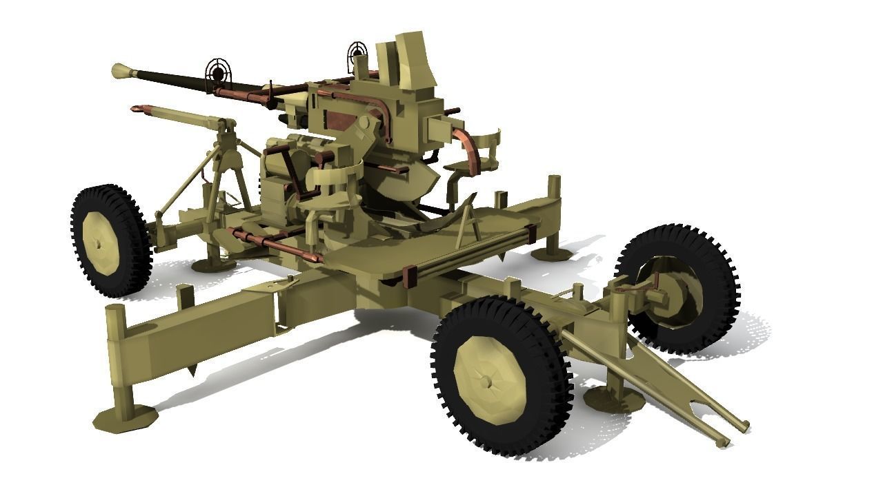 3D model Bofors 40 mm AA Gun VR / AR / low-poly | CGTrader
