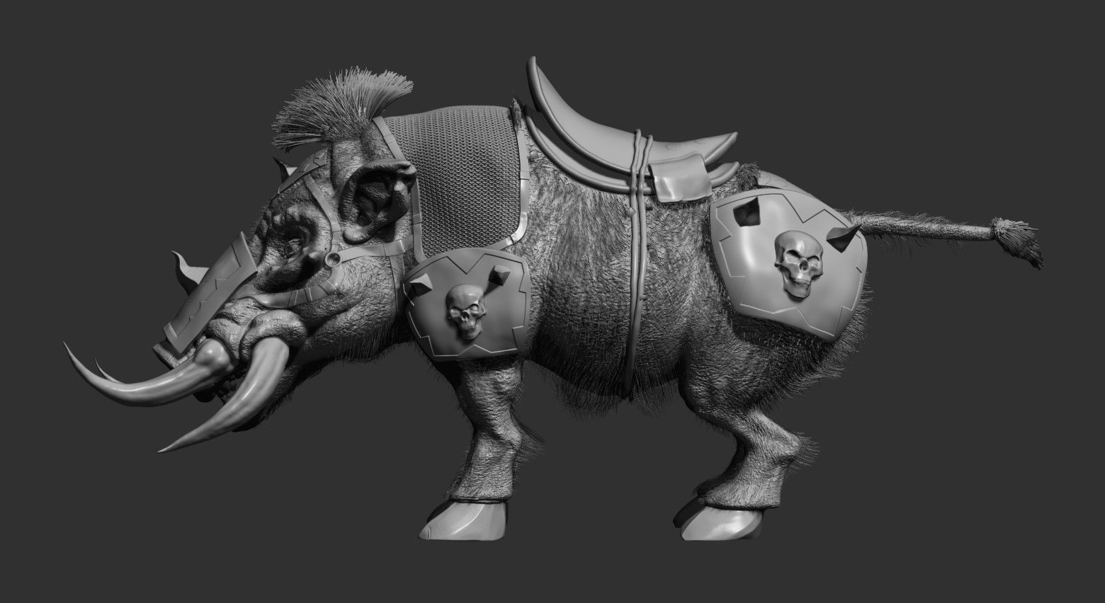 Armored Wild Boar 3D model | CGTrader