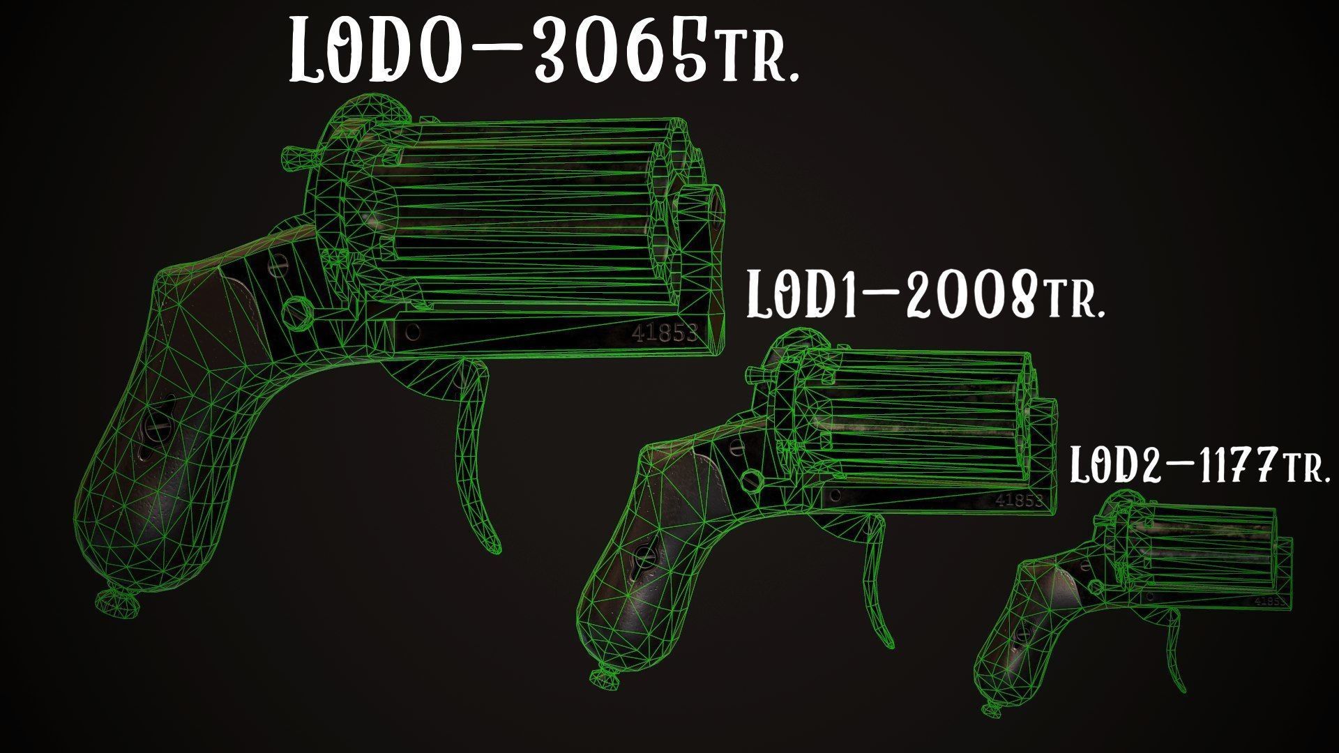 3D model Pepperbox Revolver Dark VR / AR / low-poly | CGTrader