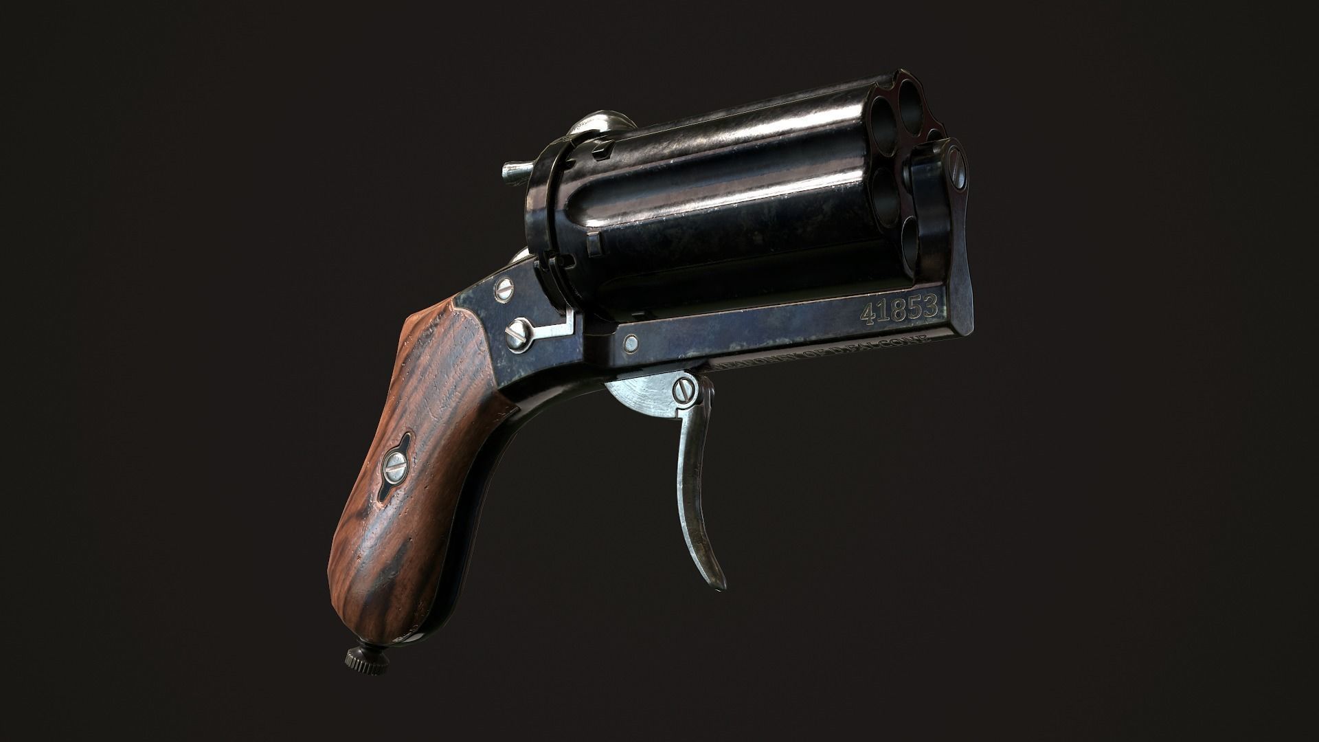 3D model Pepperbox Revolver Dark VR / AR / low-poly | CGTrader