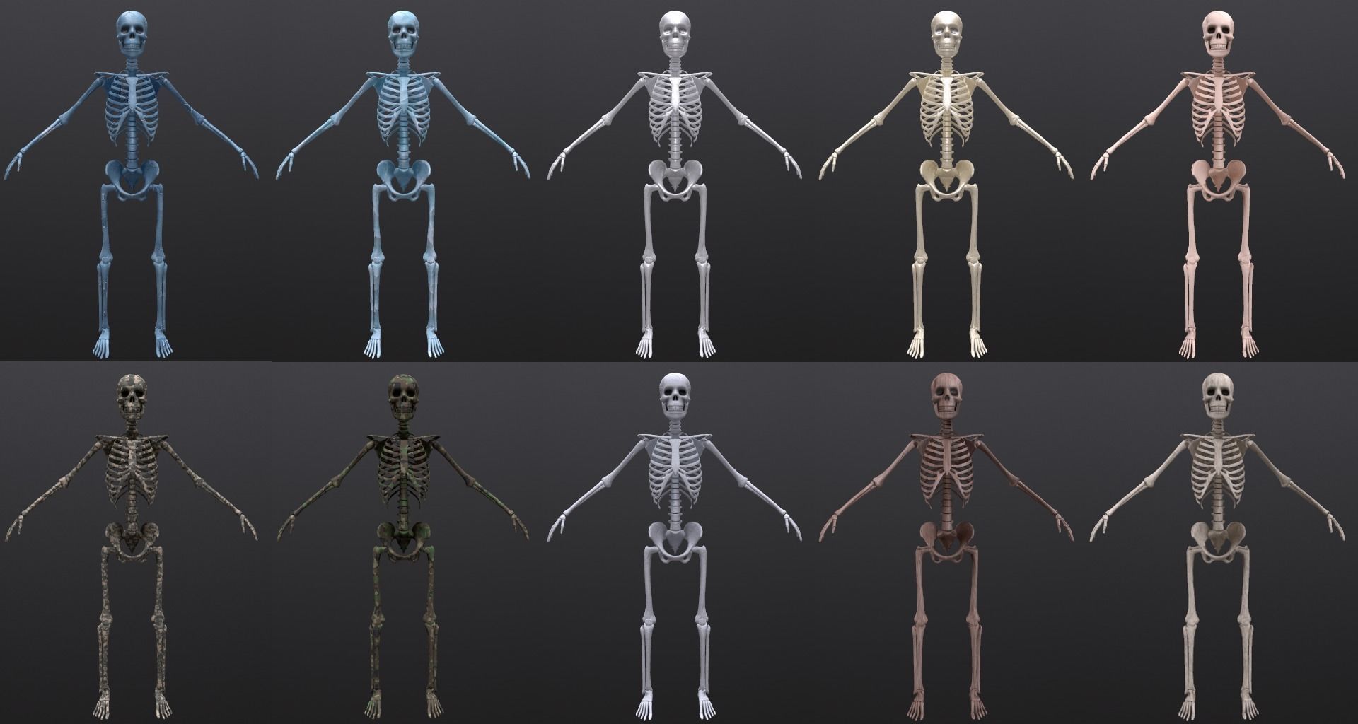 3D model Substance Skeleton Army VR / AR / low-poly rigged animated ...