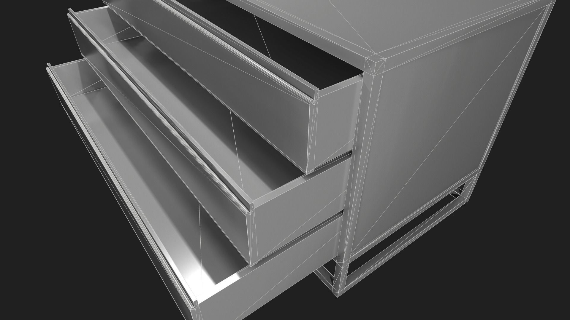 3D model Minimalistic and Modern Openable Chest of Drawers VR / AR ...