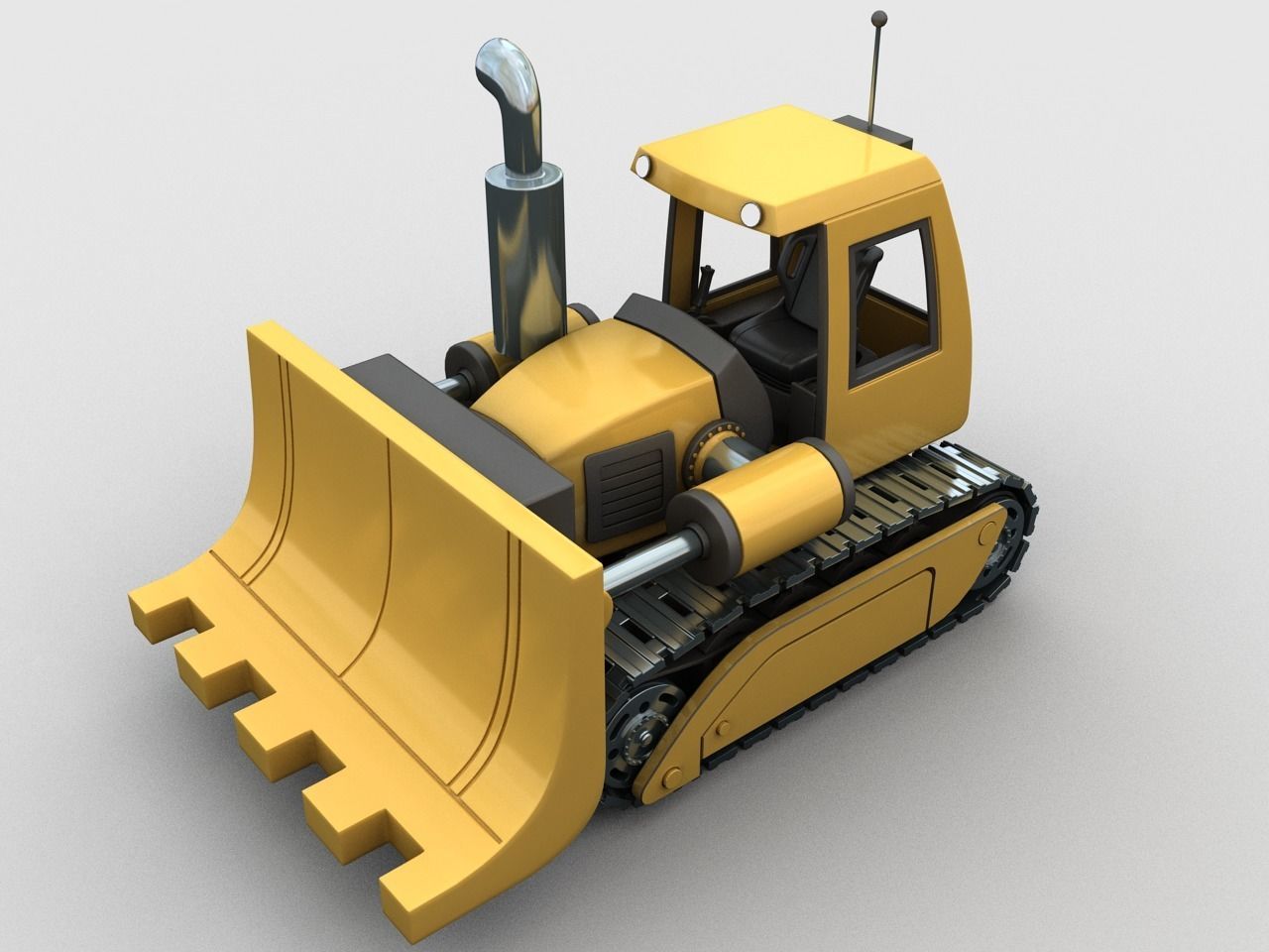 Cartoon bulldozer 3D model | CGTrader