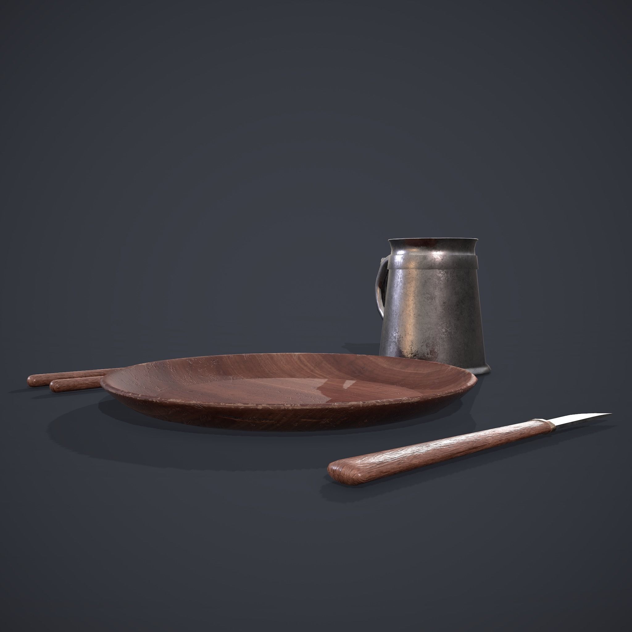 Medieval Simple Tableware Set 3D Model Collection | CGTrader