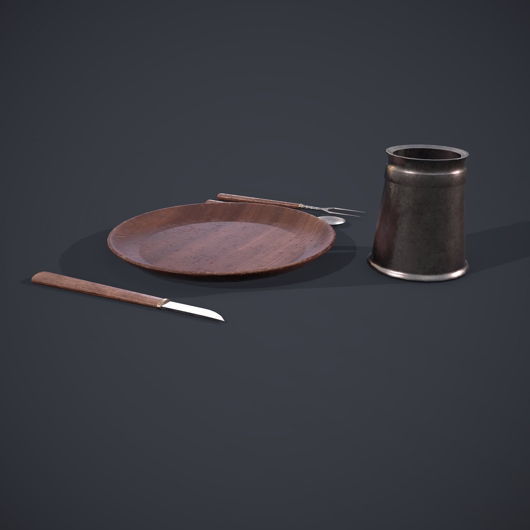 Medieval Simple Tableware Set 3D Model Collection | CGTrader