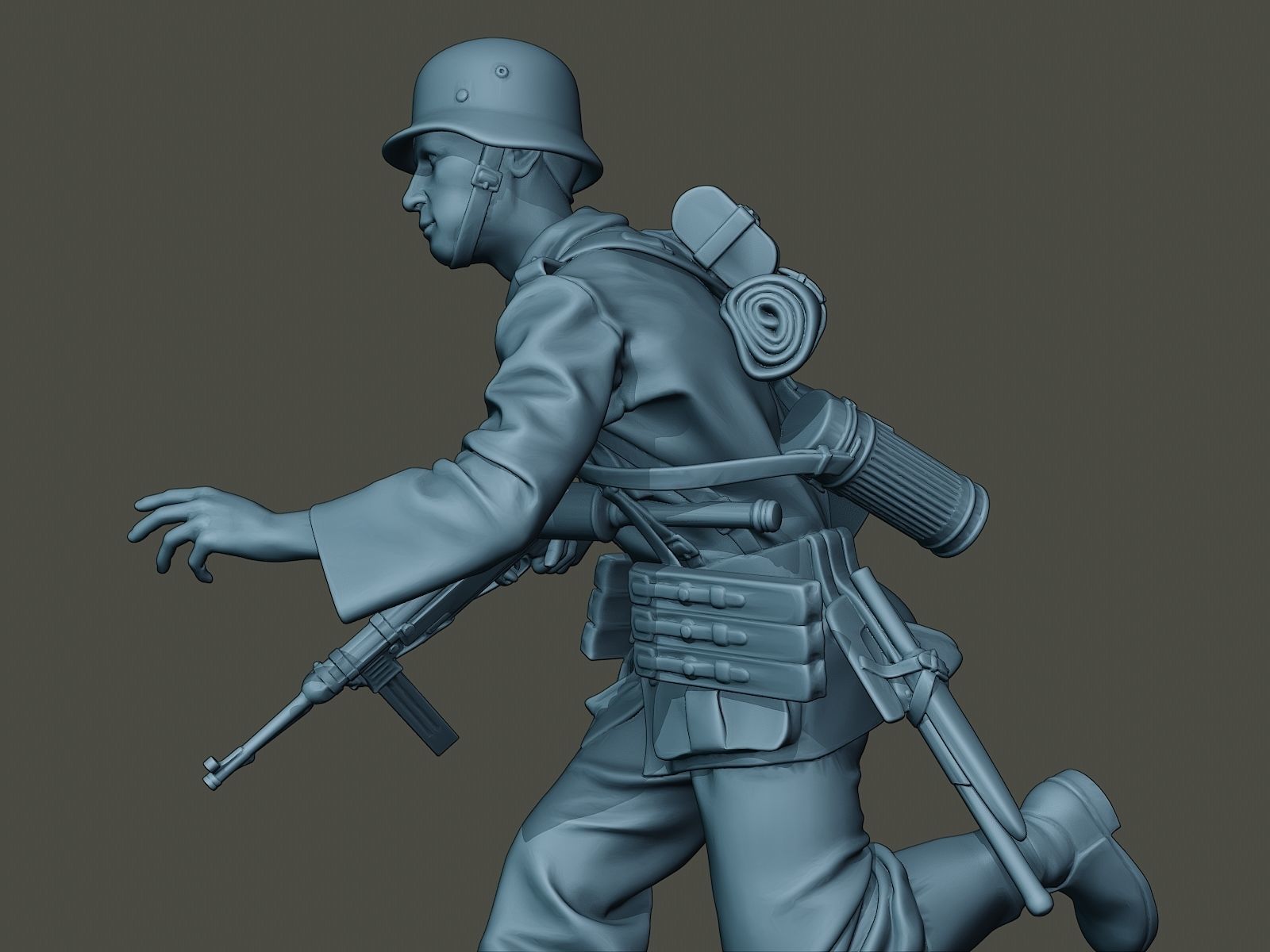 German soldier ww2 running G2 3D model 3D printable | CGTrader