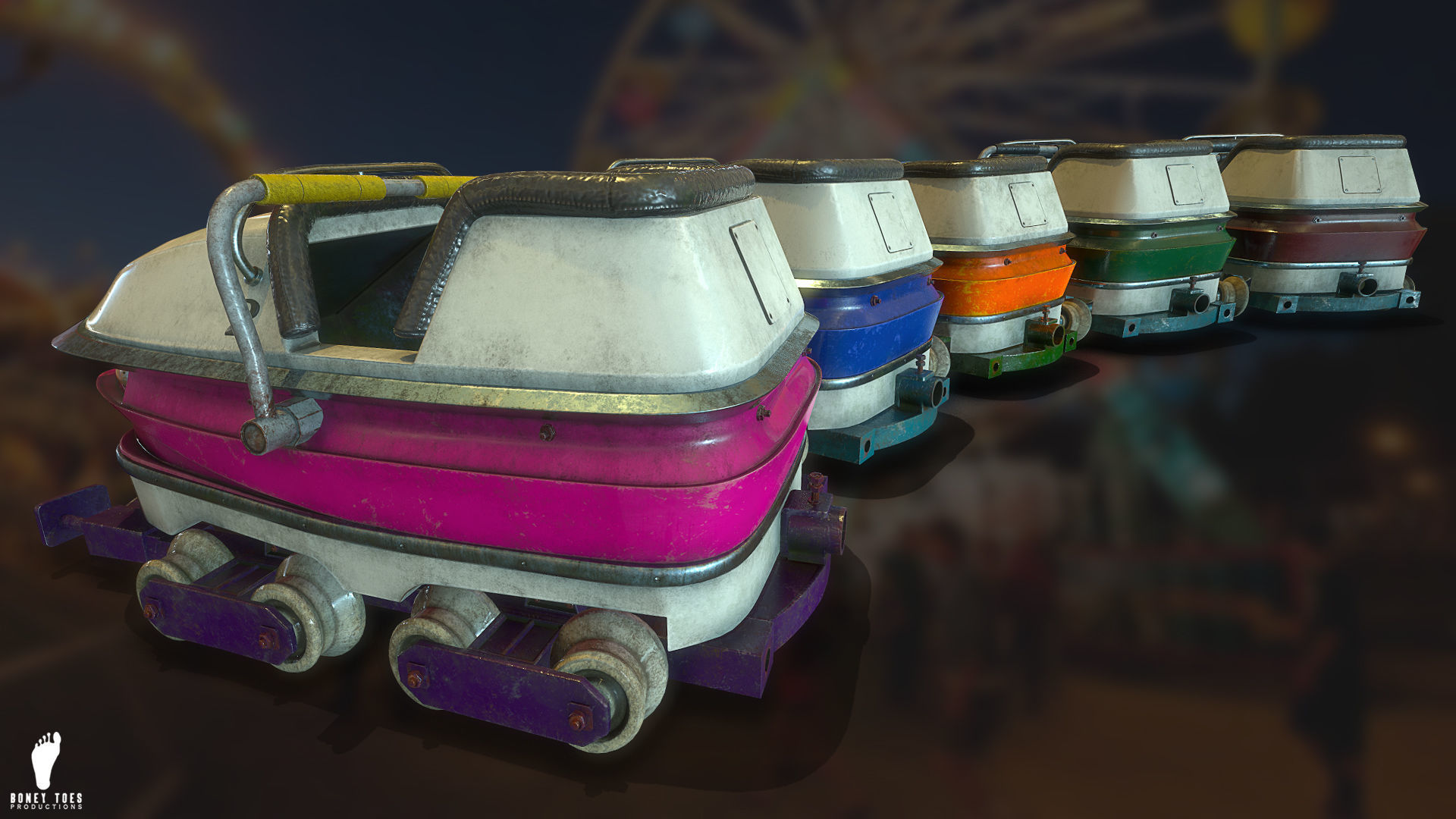 3D model Carnival Roller Coaster Carts VR / AR / low-poly | CGTrader
