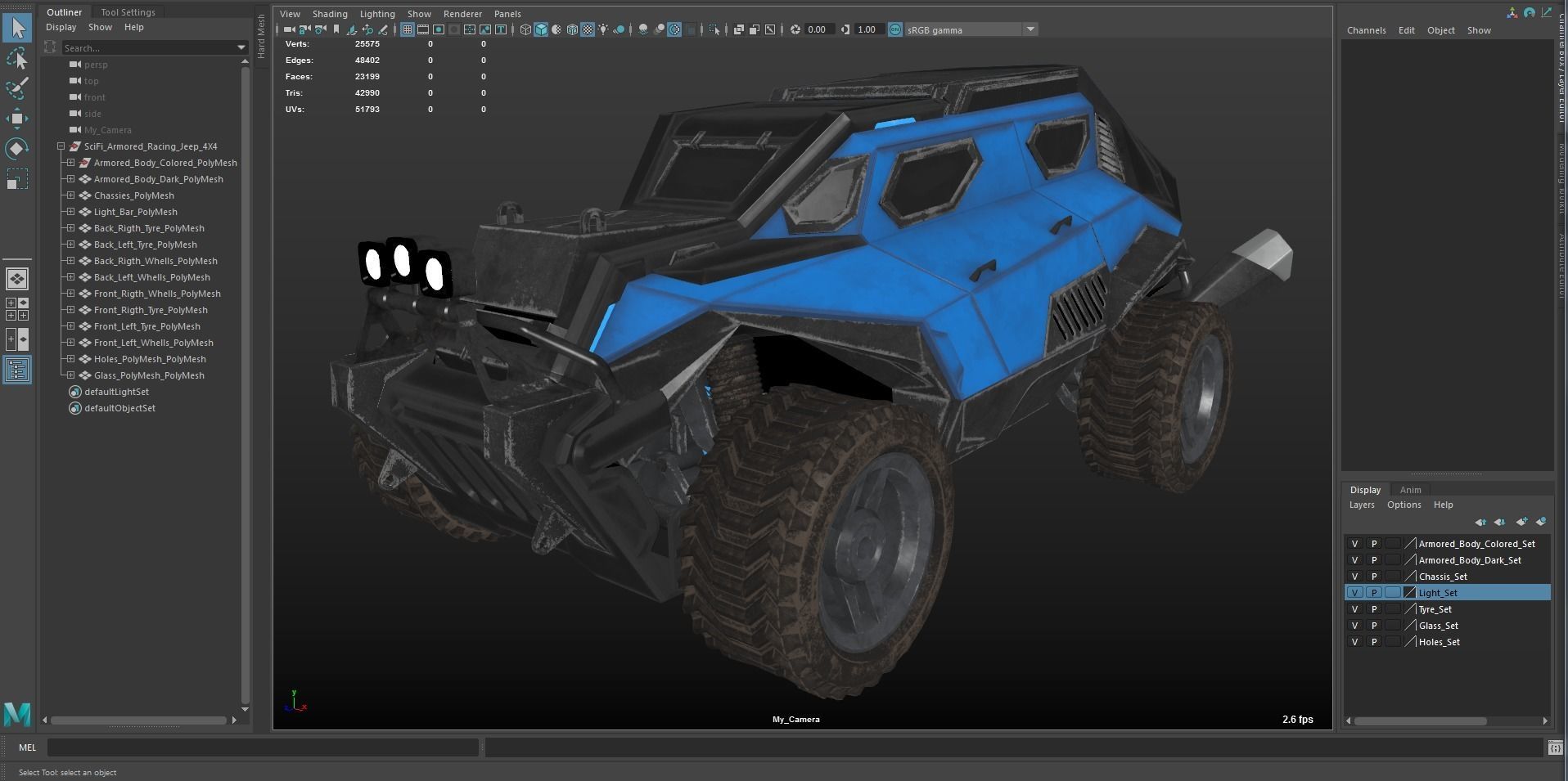 3D model Sci-Fi Armored Racing Jeep 4X4 PBR VR / AR / low-poly | CGTrader