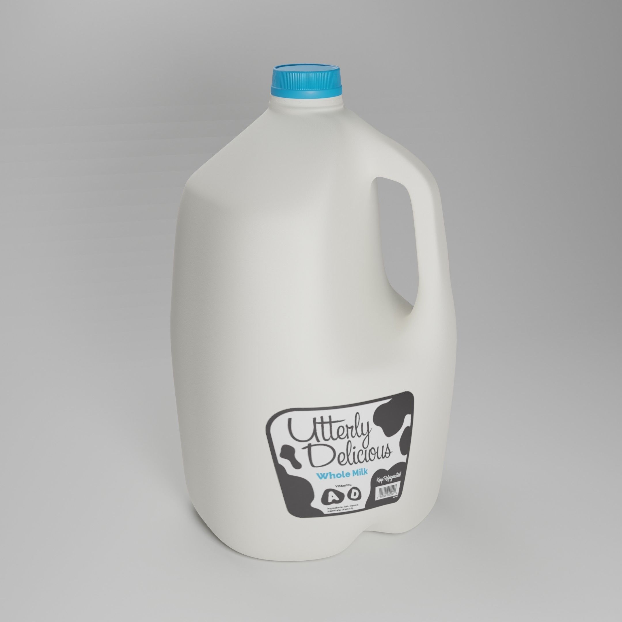 Milk Jug with Professionally Designed Label and Detailed Cap 3D model ...