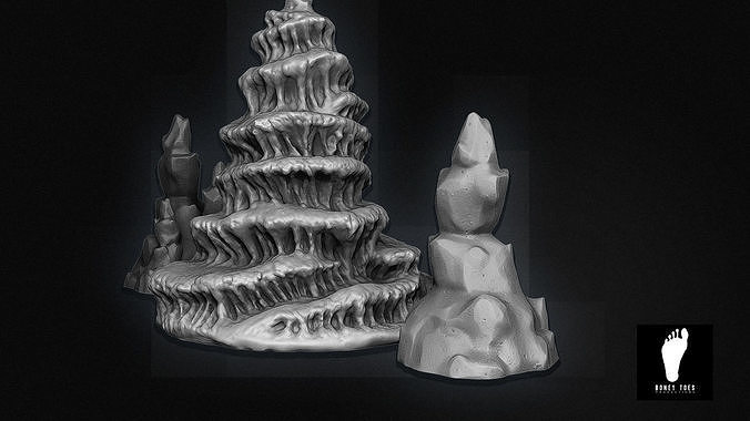 Cavern Stalactites and Stalagmites Formations 3D model | CGTrader
