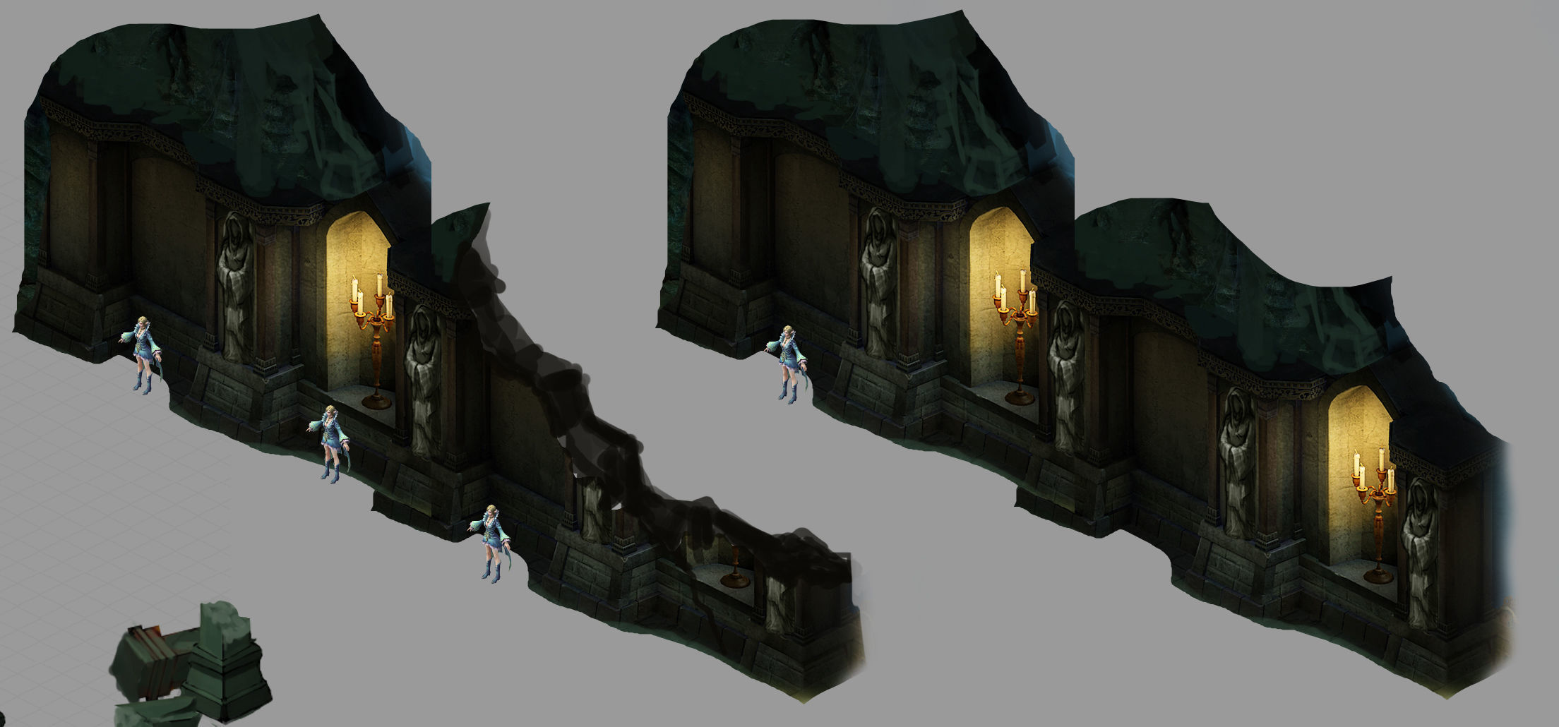 Game Underground Palace - Palace Wall 02 3D model | CGTrader