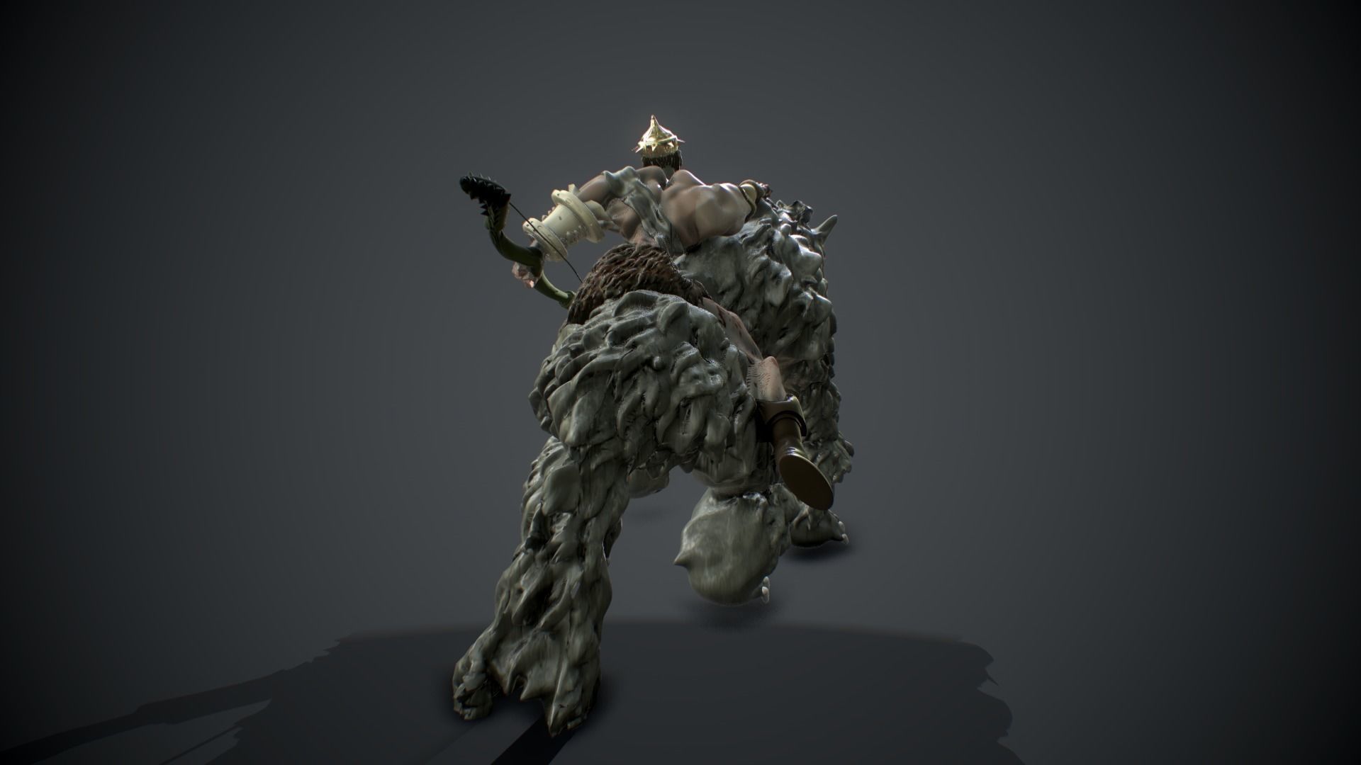 Archer man riding wolf 3D model | CGTrader