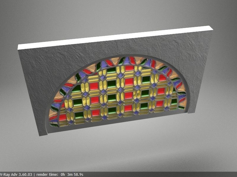 3D model Qamaria stained glasses windows - Yemen VR / AR / low-poly ...