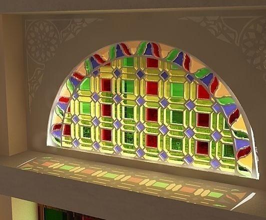3D model Qamaria stained glasses windows - Yemen VR / AR / low-poly ...