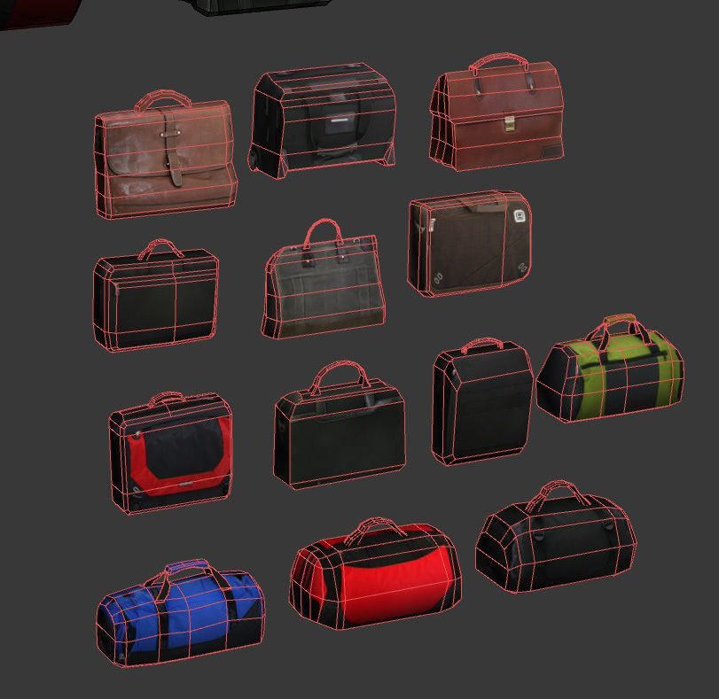 3D model Low poly Bags and suitcases VR / AR / low-poly | CGTrader