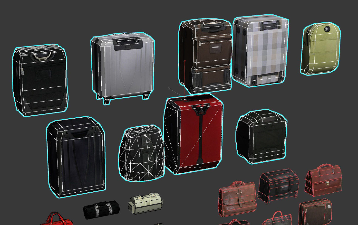 3D model Low poly Bags and suitcases VR / AR / low-poly | CGTrader