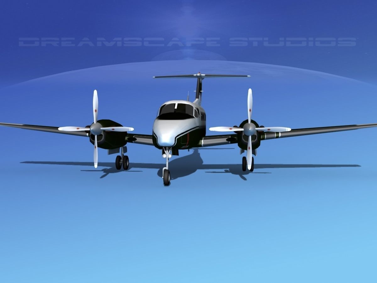 Beechcraft UC-12Q Huron V09 US Army 3D model rigged | CGTrader