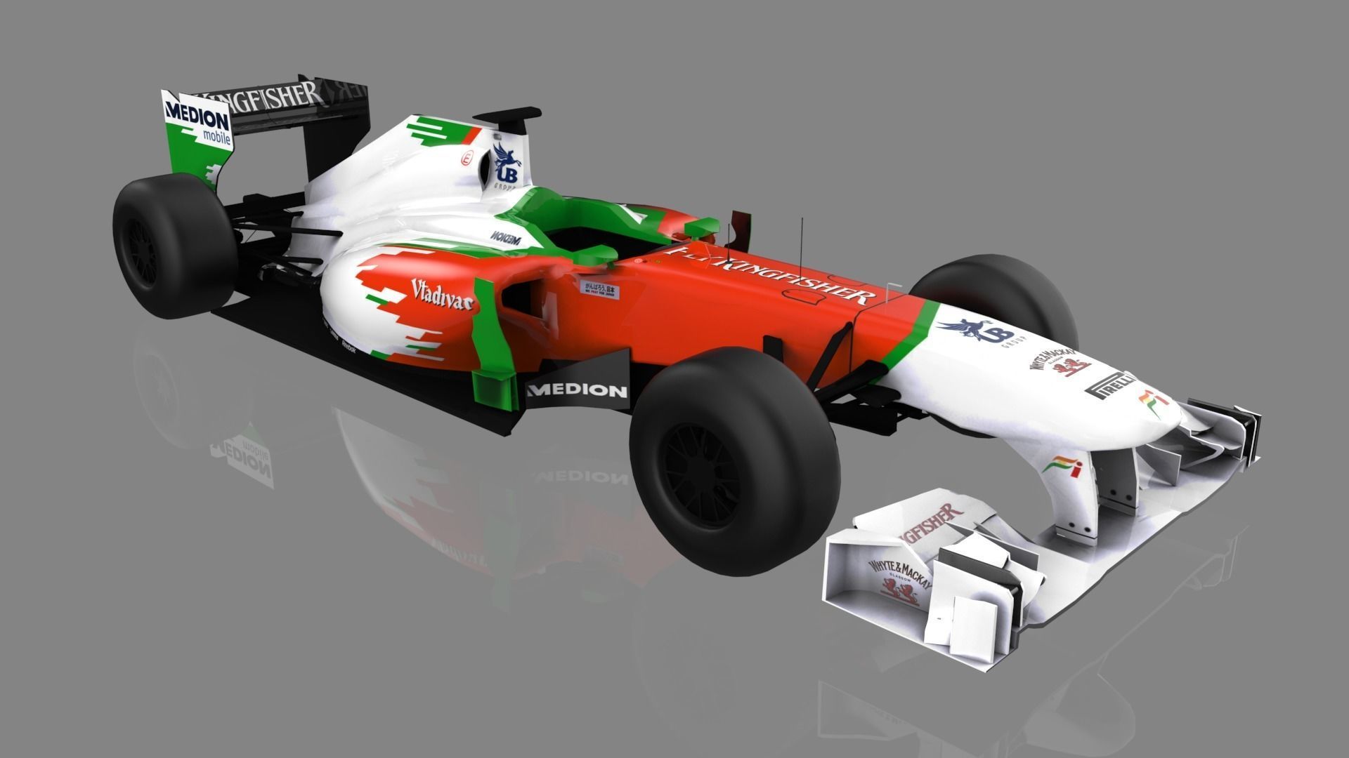3D model Force India 2011 Melbourne LOW POLY VR / AR / low-poly | CGTrader