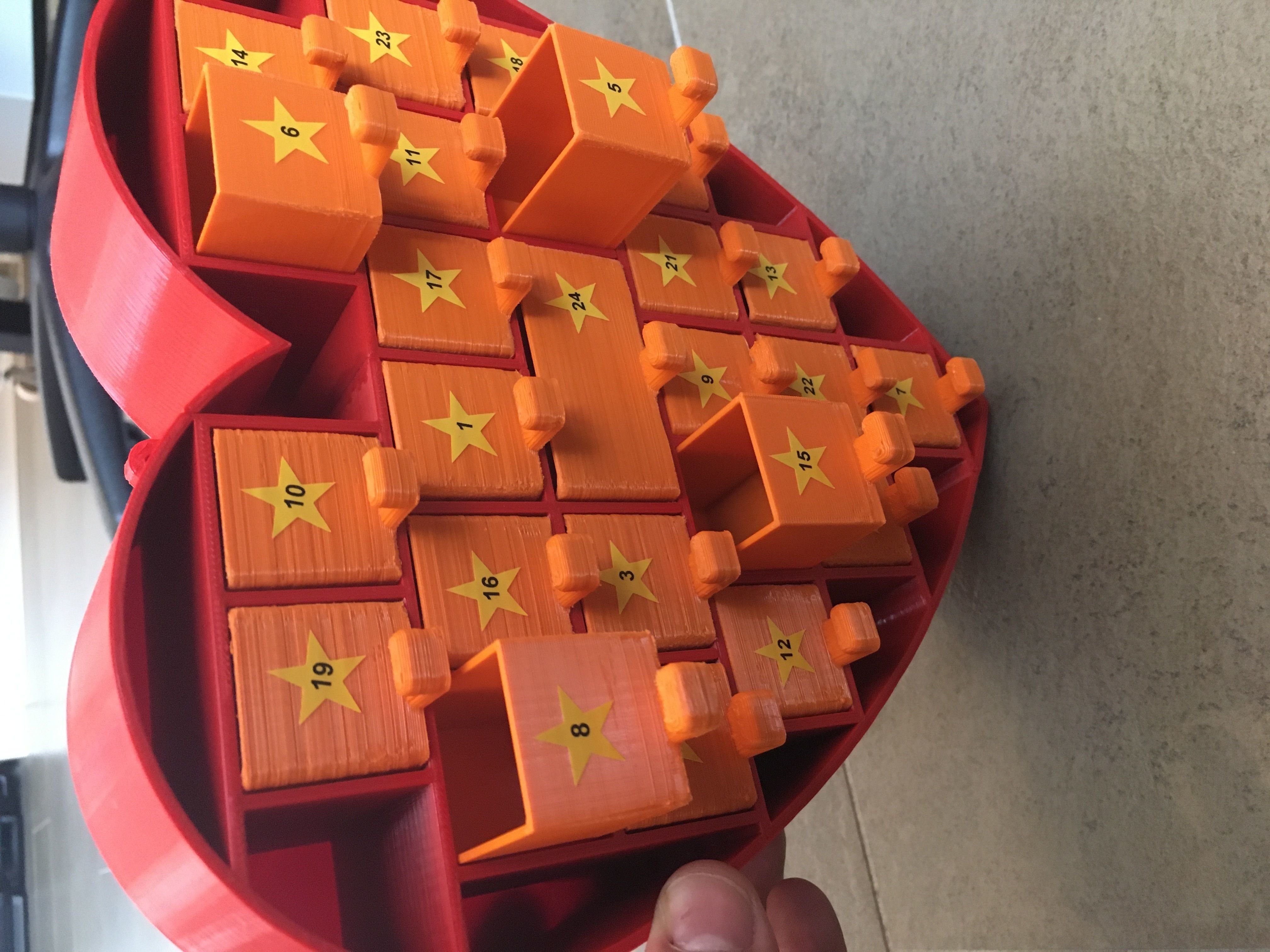 Advent Calendar Heartshape 3D model 3D printable | CGTrader