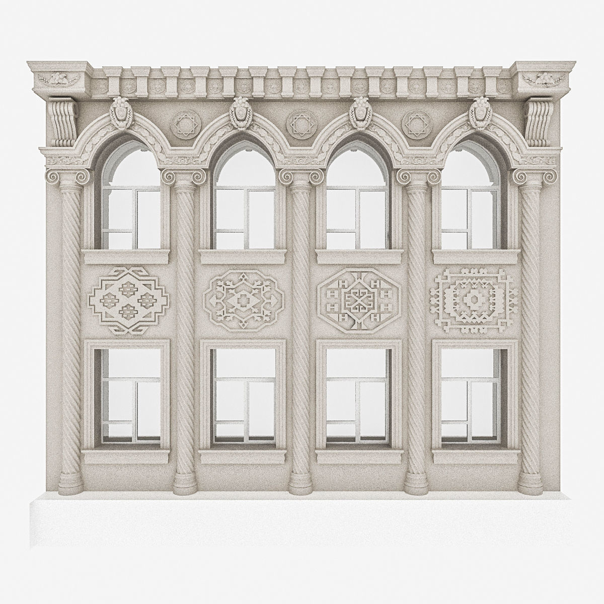 Classic Building Window System 3D model | CGTrader