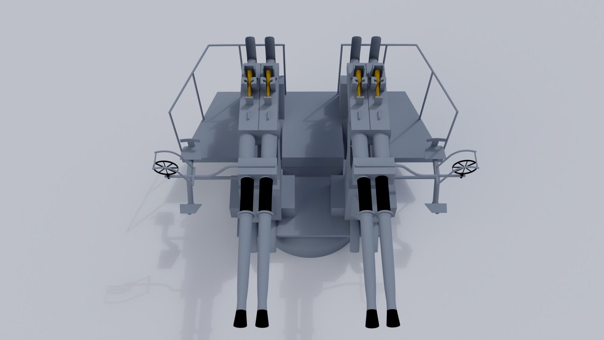 40mm Quad Anti-Aircraft Gun 3D model rigged | CGTrader